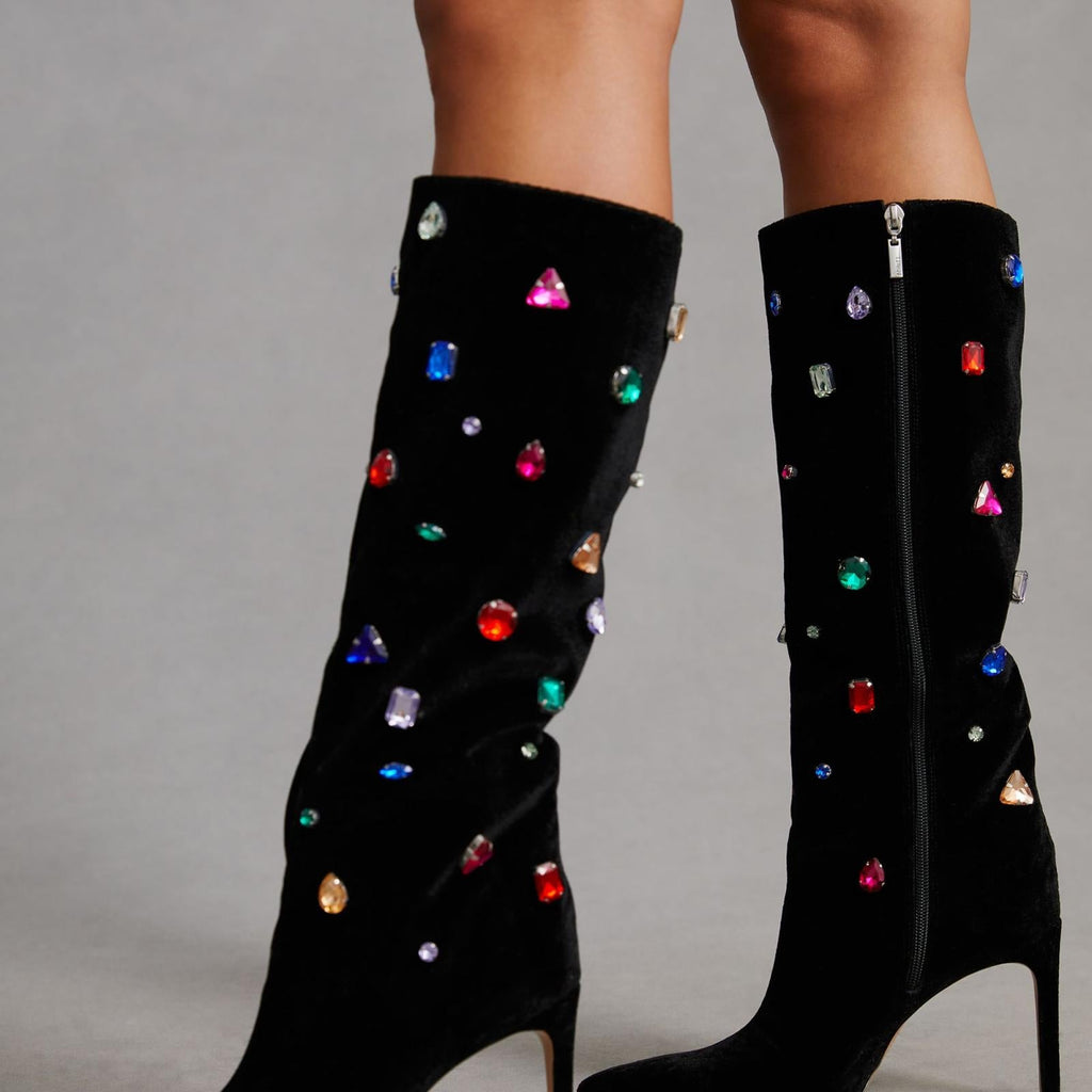 Big Rhinestone Gradient Boots – Nsbua